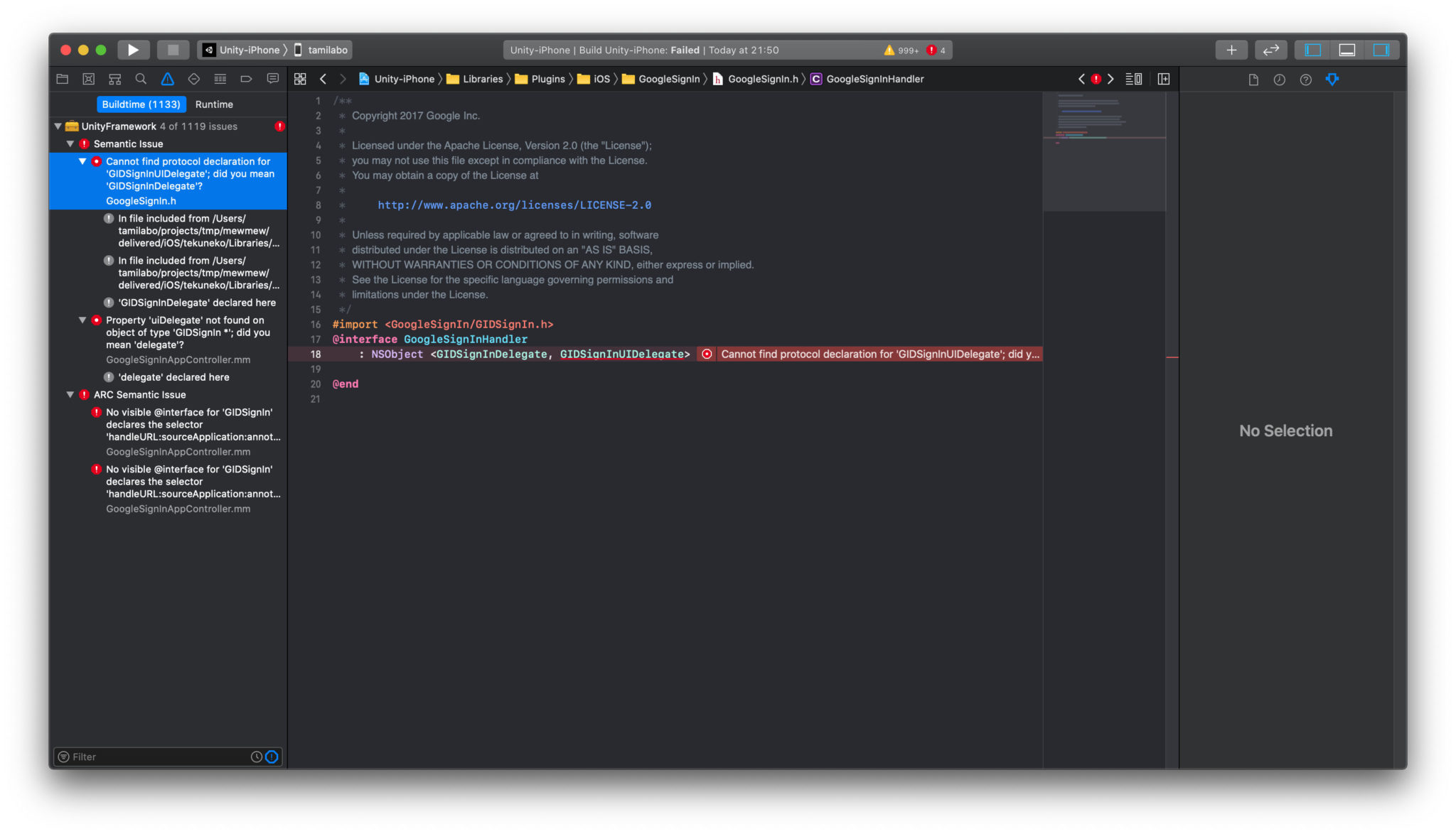 Google SignIn Unityを使うとiOSでリジェクト | たみラボ / tamilabo